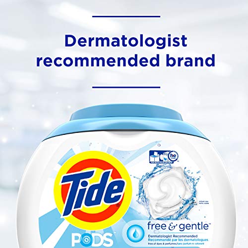 Tide PODS Free and Gentle, Laundry Detergent Soap PODS, HE, 96 Count - Unscented and Hypoallergenic for Sensitive Skin, Free and Clear of Dyes and Perfumes