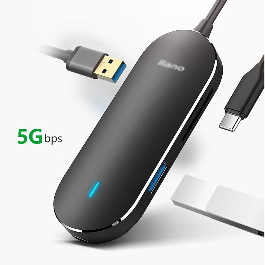 Hub Dock Adapter Docking Station USB C Adapter 6 in 1 USB C Hub Expander with PD Charging, HDMI, 2 USB 3.0 Ports, SD/TF Card Reader Computer Accessories