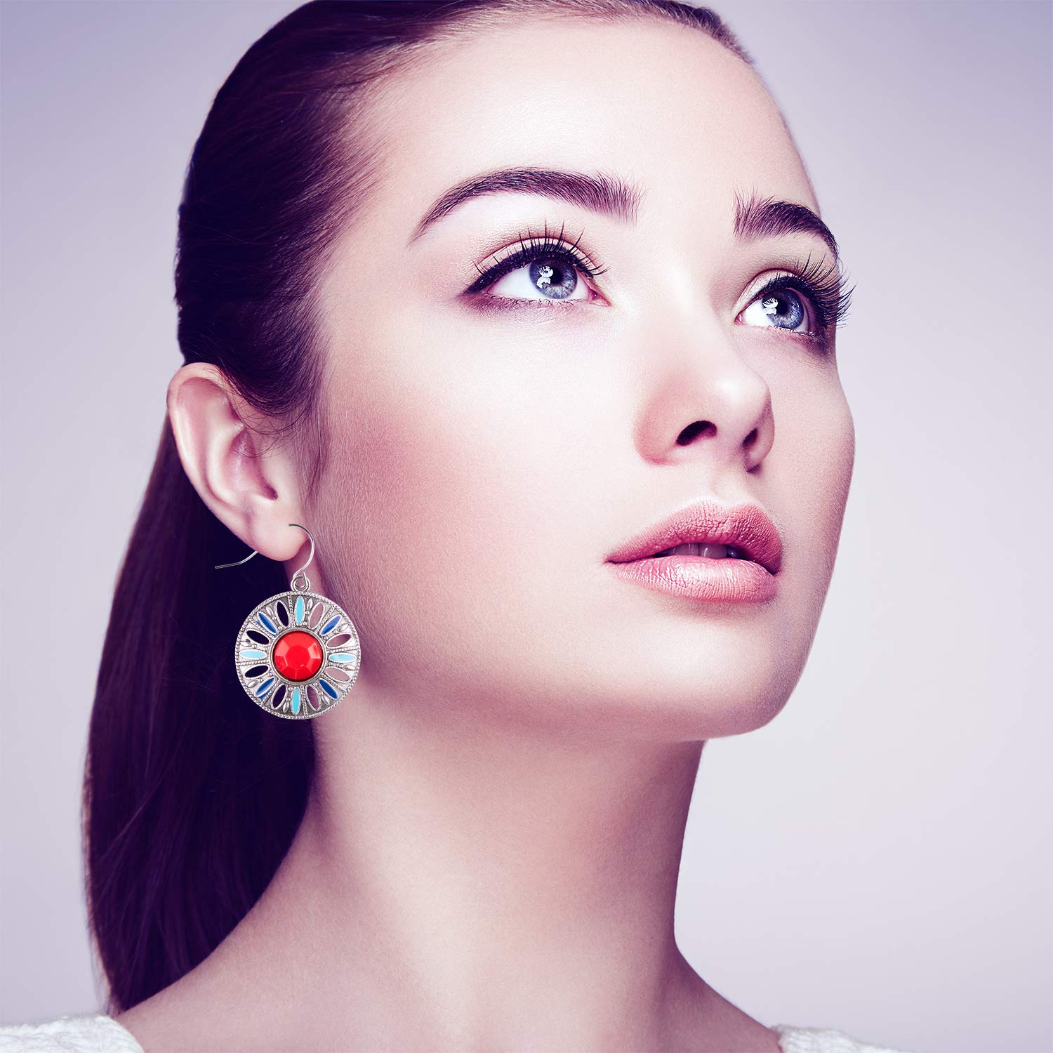 Duufin 15 Pairs Boho Earrings Vintage Bohemian Earrings Drop Dangle Earring Statement Earring Set with a Box for Women and Girls