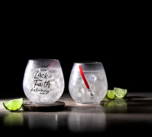 JoyJolt Star Wars Darth Vader Lightsaber Stemless Drinking Glass - 15 oz - Set of 2