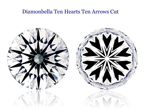 Diamonbella 10 Hearts & 10 Arrows 2 Carats Simulated Diamond Solitaire Classic Ring Band Set 925 Silver soliset45 (5)