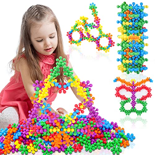 FASTSPOK Building Blocks, 500 Pieces Kids STEM Building Toys Discs Sets Interlocking Solid Plastic for Preschool Kids Boys and Girls Aged 3+, Creativity Kids Educational Toys