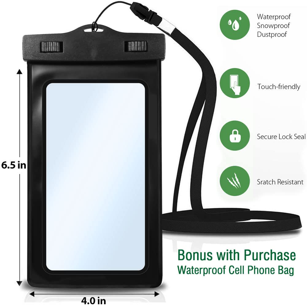 EcoGear FX Waterproof Dry Bag - Voyager Series Durable Roll Top Compression Bag for Kayaking, Rafting, Boating, Fishing and Camping - Phone Case Included - 10L