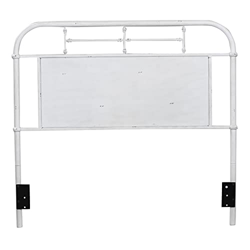 Liberty Furniture INDUSTRIES Vintage Series Full Metal Headboard-Antique White, W59 x D2 x H54