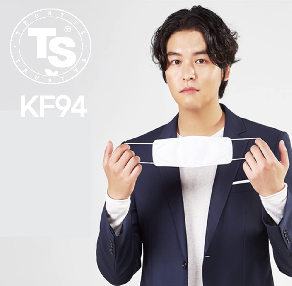 INT 【 10 Pack 】 TS KF94 Certified, Fresh Guard Safety Face Mask, Tri-Folding Style, 3D-Ergonomic Design, Individually Single Packs, White Color, Made in Korea. KF 94