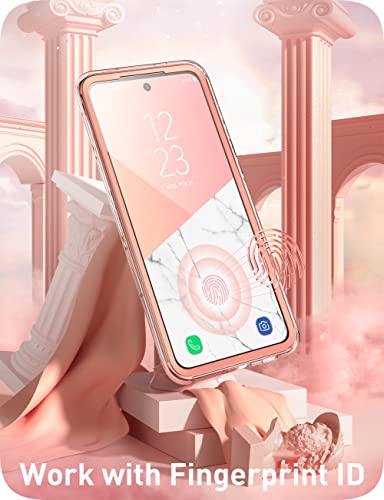 i-Blason Glitter Case for Samsung Galaxy S22 (6.1 Inch) 5G Mobile Phone Case Bumper Case 360 Degree Protective Case Glossy Cover [Cosmo] with Integrated Screen Protector 2022 Edition (Marble)