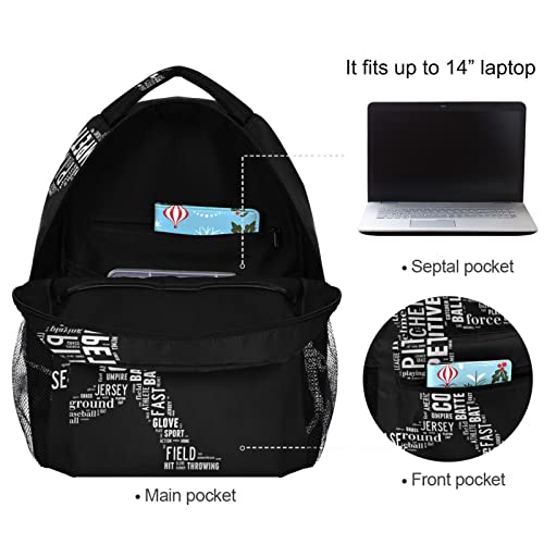 SUABO Baseball Batter Backpack for School Student Laptop iPad Tablet Travel School Bag for Boys Daypack
