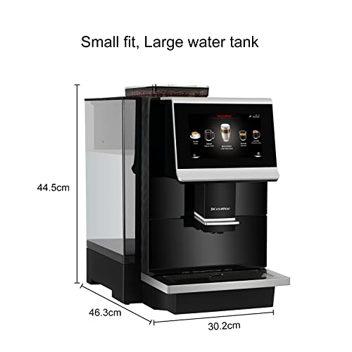 DR.COFFEE C12 Fully Automatic Coffee Machine, Espresso Machine With Ceramic Flat Burrs, 9 Grind Size Options, 7β HD Large Touchscreen, 4 Water Tank for Office Use, Pitch-black