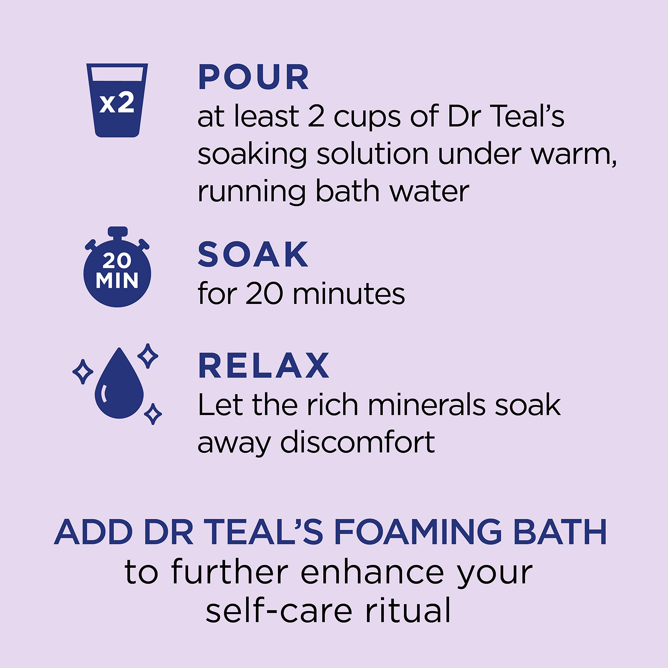 Dr Teal's Epsom Salt Soaking Solution, Soothe & Sleep, Lavender, 3lbs (Packaging May Vary)