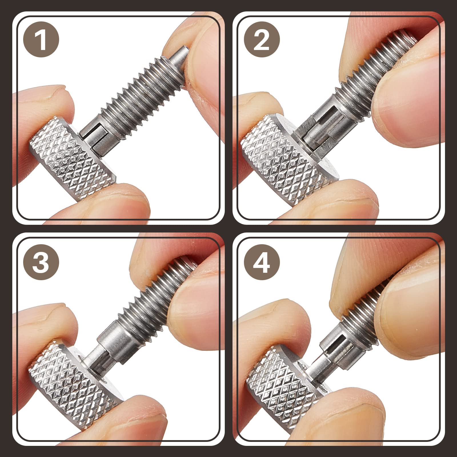 Hand Retractable Spring Plunger with Knurled Handle Stainless Steel Lock M6 Quick Release Pins, 1/4''-20 Thread Size 0.500'' Thread Length, No Patch (Silver, 2 Packs)