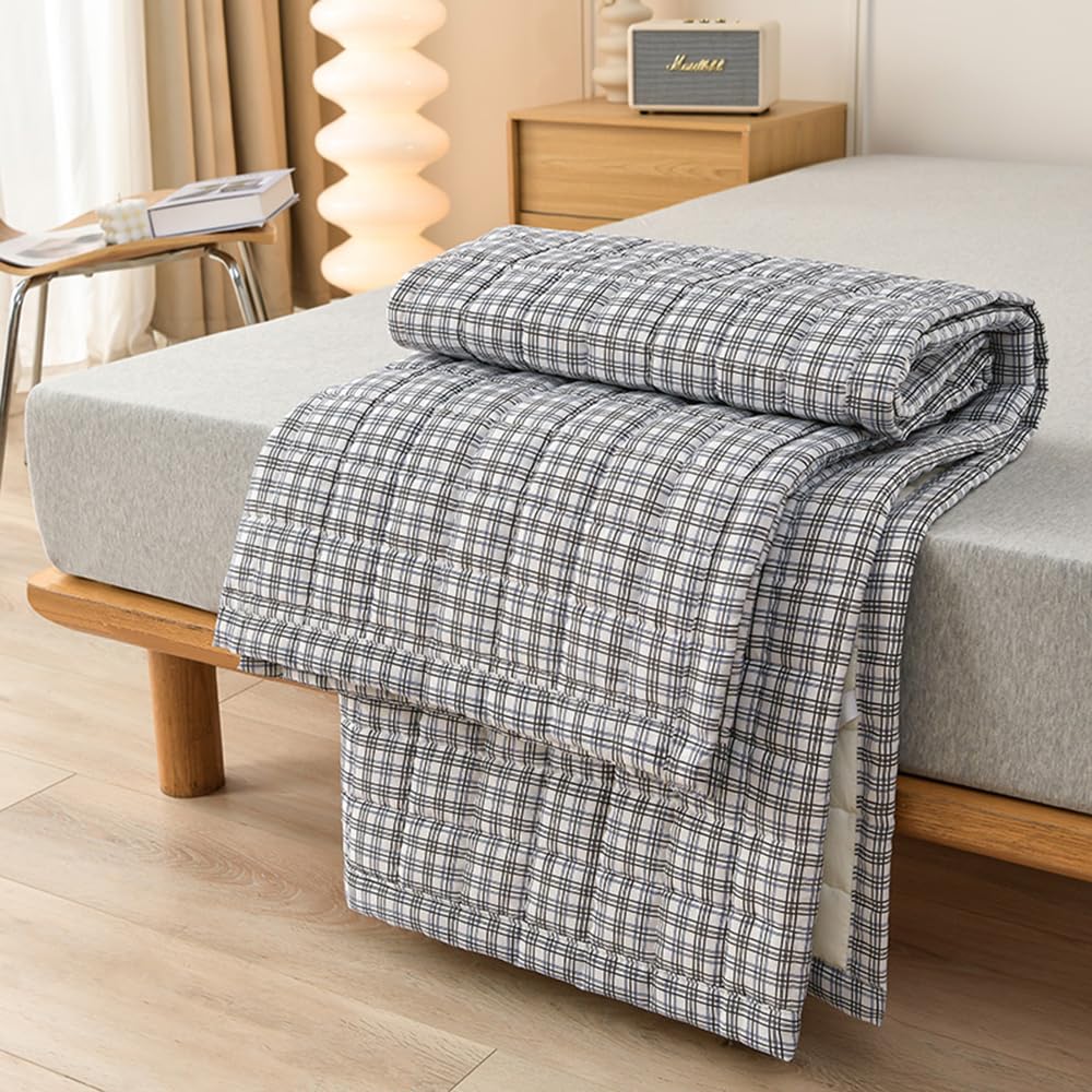Mattress Pad Twin,Breathable,Non-Slip Mattress Protector with Elastic Straps,Quilted Mattress Topper Cover for Adults and Kids,Raw Cotton,Washable