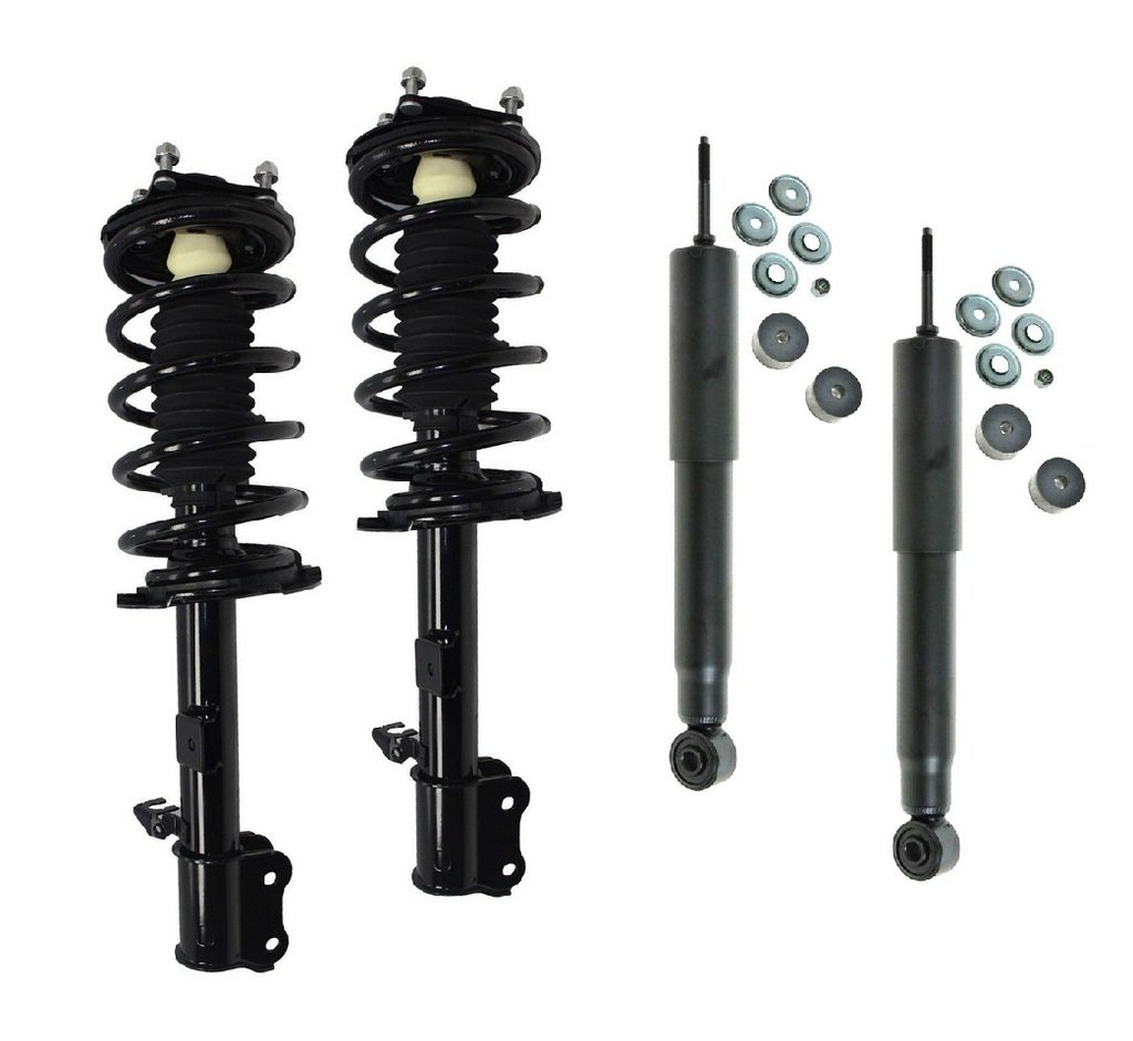 DTA 70032 Full Set 2 Front Complete Struts with Springs and Mounts + 2 Rear Shocks 4-pc Set Compatible with 2001-2006 Mazda Tribute, 2005-2007 Mercury Mariner, 2001-2007 Ford Escape
