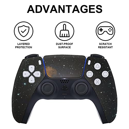 Grey Galaxy Full Protective Skin Cover Design Wrap Decal Sticker Compatible with PS5 Digital Edition Console and Controller