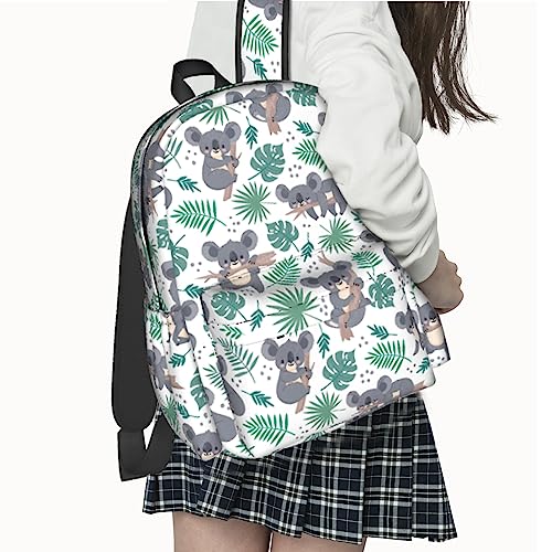 PARN Cute Koala Backpack For Women Men, 16.9 Inch Cute Koala Laptop Backpack College Bag Cute Travel Backpack