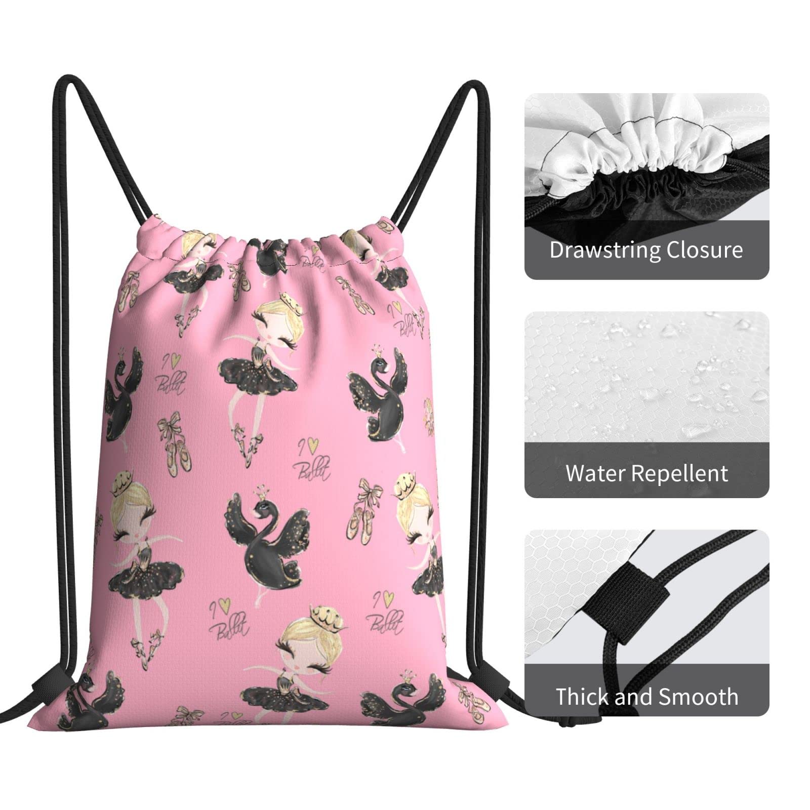 FATTTYCY Ballet Bags Gym Drawstring Stuff Dance Backpack Cinch Sack Gifts For Women
