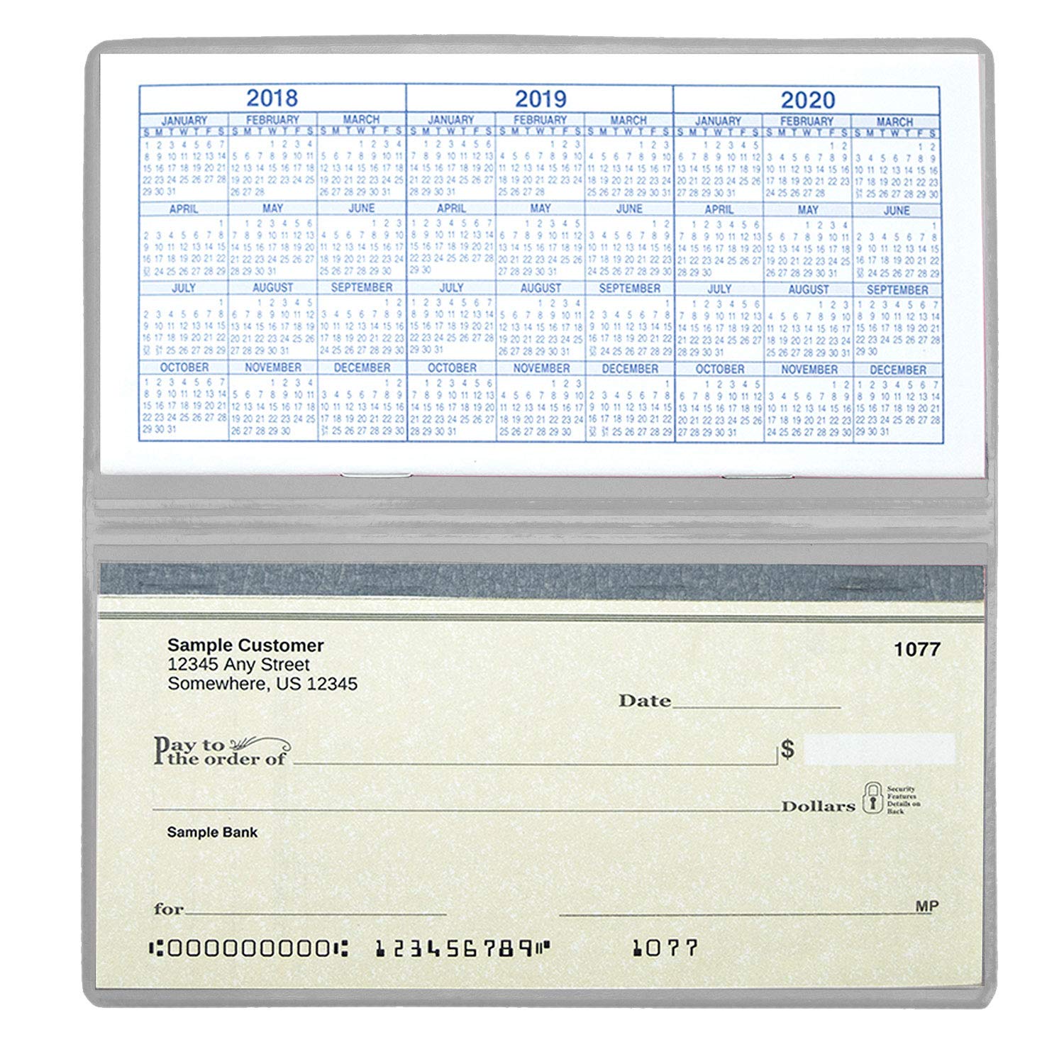 Grey Vinyl Checkbook Cover, Top Tear Personal Vinyl Checkbook Cover