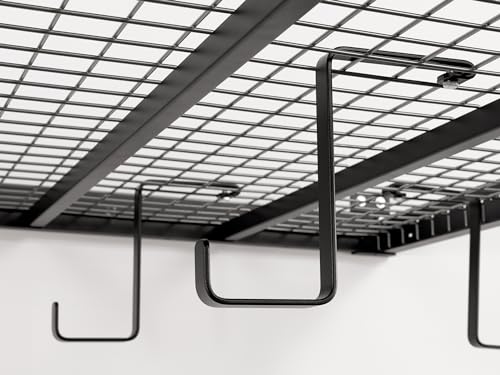 NewAge Products 4 ft. x 8 ft. VersaRac Pro Adjustable Overhead Garage Storage Rack, Heavy Duty Steel Garage Storage Organization, Ceiling Storage Racks, 800lbs Weight Capacity, (Black), 41200