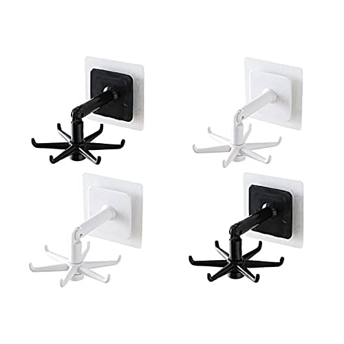 SJORHNUS Kitchen Swivel Hook, 4 Pack Swivel Folding Under Cabinet Kitchen Utensil Hooks, 360° Rotating Hanging Rack for Kitchen Utensils,Bathroom Towels,Entryway Key