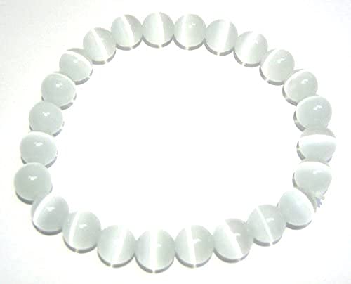 CRYSTALMIRACLE Powerful Selenite Beaded Round Bracelet Crystal Healing Fashion Jewelry Men Women Gift Handcrafted Accessory Wellness