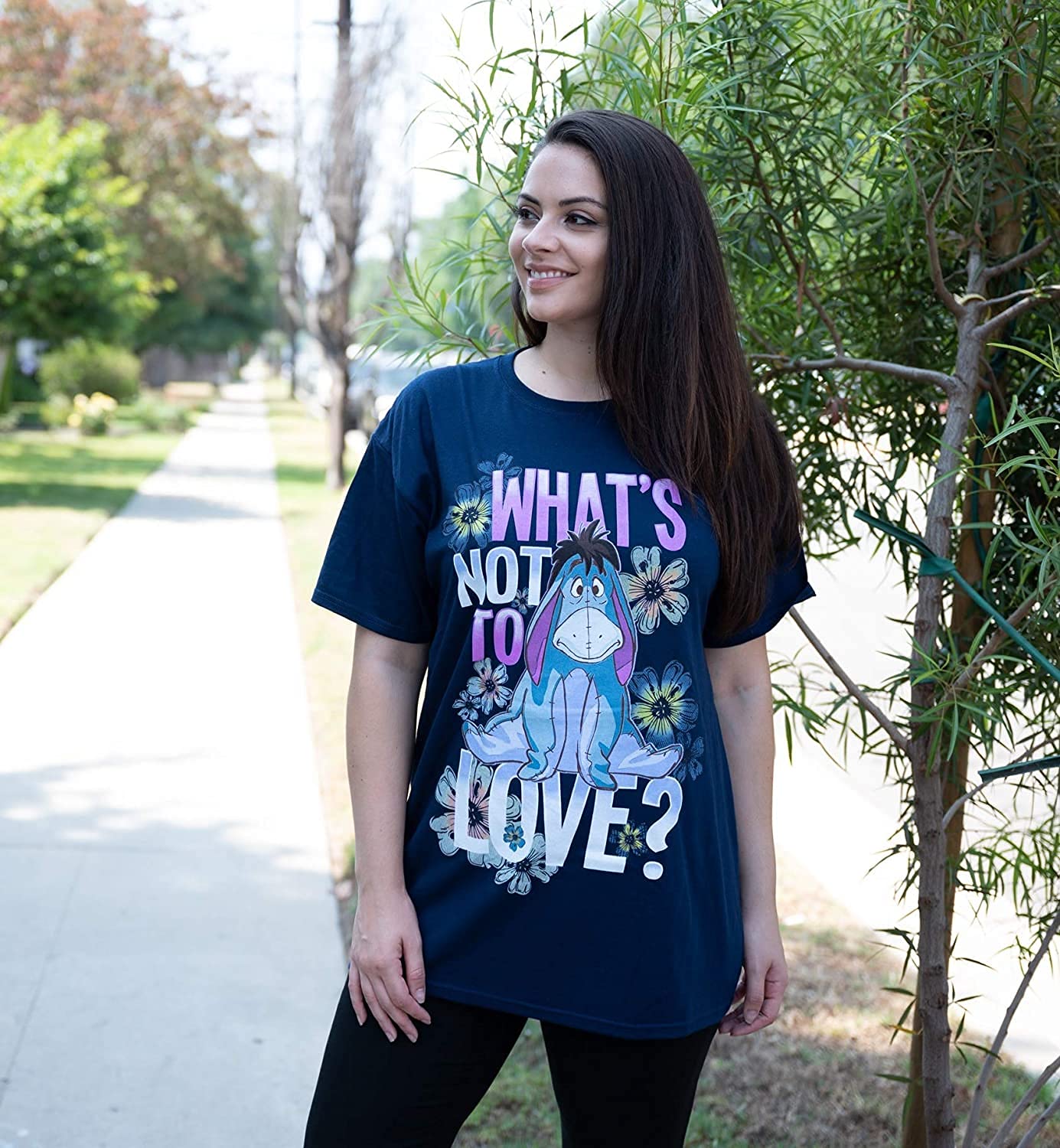 Disney Womens Plus Size T-Shirt Eeyore What's Not to Love Print (Navy Blue, 2X)