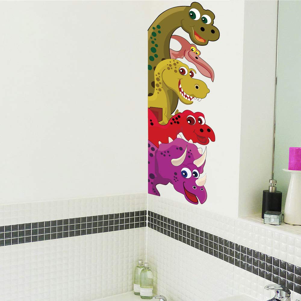 Dinosaurs Behind The Door Decals Dinosaur Wall Decals Peel & Stick Removable Stickers for Children Kids Bedroom Living Room Mural Wall Art