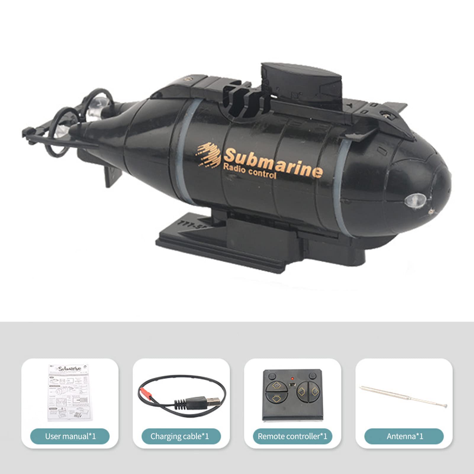 GoolRC Mini RC Submarine for Kids, 2.4G 6CH Remote Control Boat Remote Control Submarine, Model Electronic Water Toy Boat for Pools, Bathtubs, Water Parks Gift Toy Boys Girls