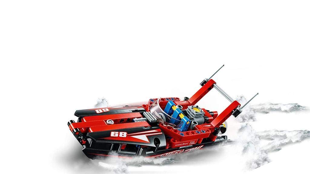 Power Boat Replica Building Set, 2 in 1 Model, Hydroplane Speedboat, Toy Boat Kits for Kids