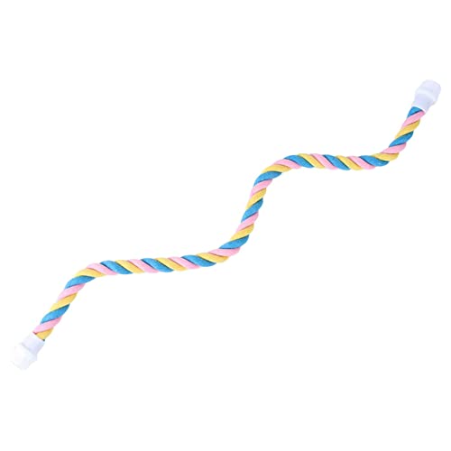 KLKCMS Colorful Bird Rope Perch Hanging Stand Climbing Rope for Parrot Budgies Parakeets Cockatiels, 23.6inch Length