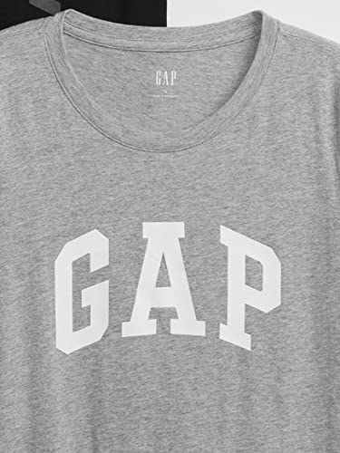 GAP Womens Logo T-Shirt Heather Grey Black