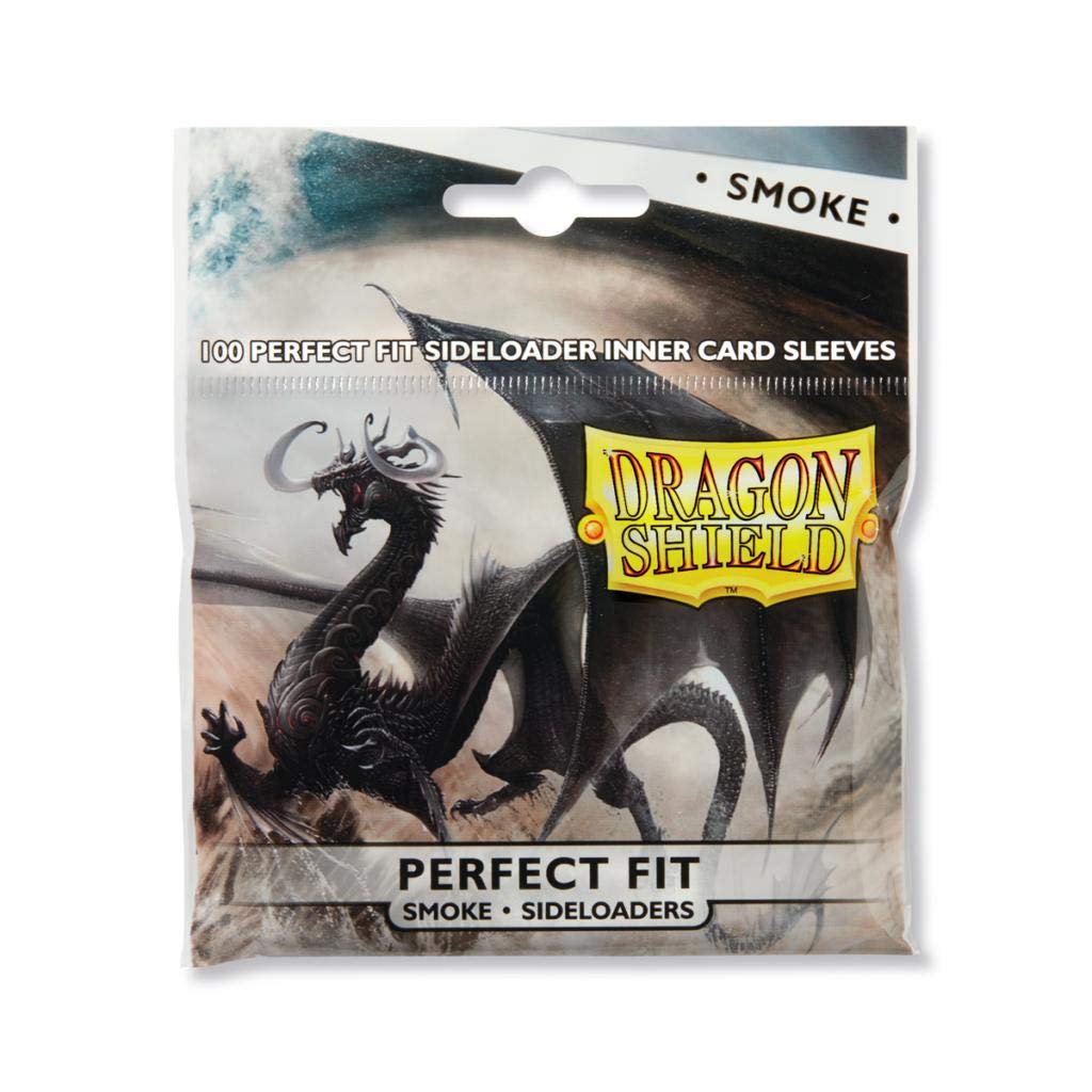 Dragon Shield Bundle: 5 Packs Perfect Fit Smoke Standard Size Sideloader Sleeves - 500 Sleeves Total