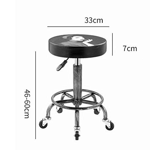 MNB Hairdressing Stool, Special Pulley Stool for Beauty Salons, Barbershop Hairdressing, Manicure, Hair Cutting Rotating Stool (Color : B)