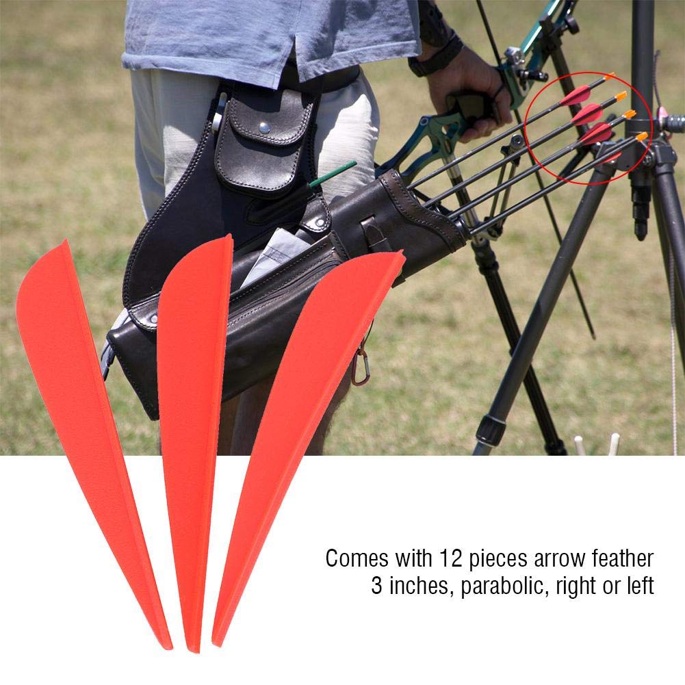 Dilwe DIY Arrow , 3 Inches DIY Arrow Fletching Upgrade Spare Part for Archery Hunting Shooting (Red)