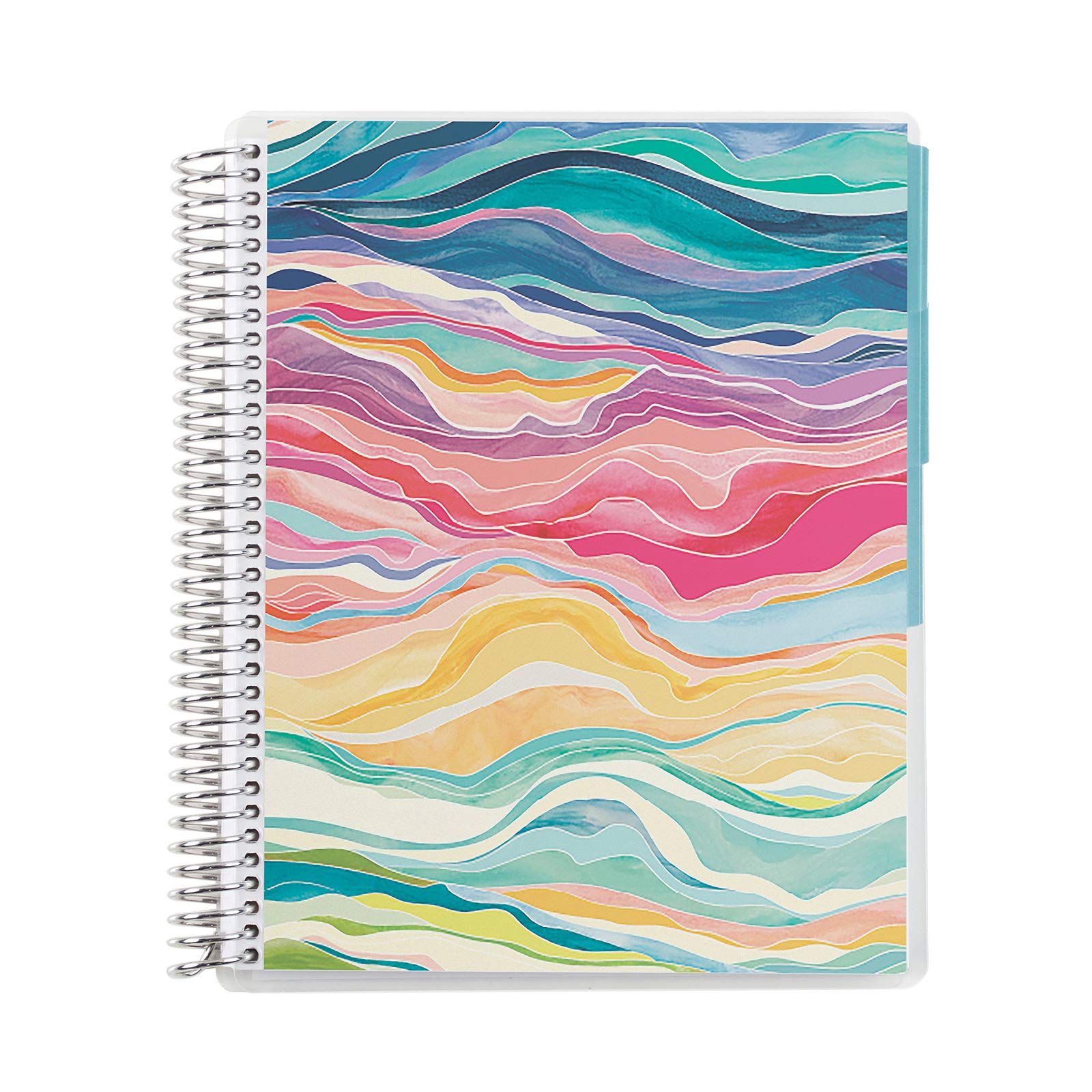Erin Condren 7" X 9" Spiral Bound College Ruled Notebook - Layers. 3 Subject Tabbed. 160 Page Note Taking & Writing Notebook. 80Lb Thick Mohawk Paper. Stickers Included