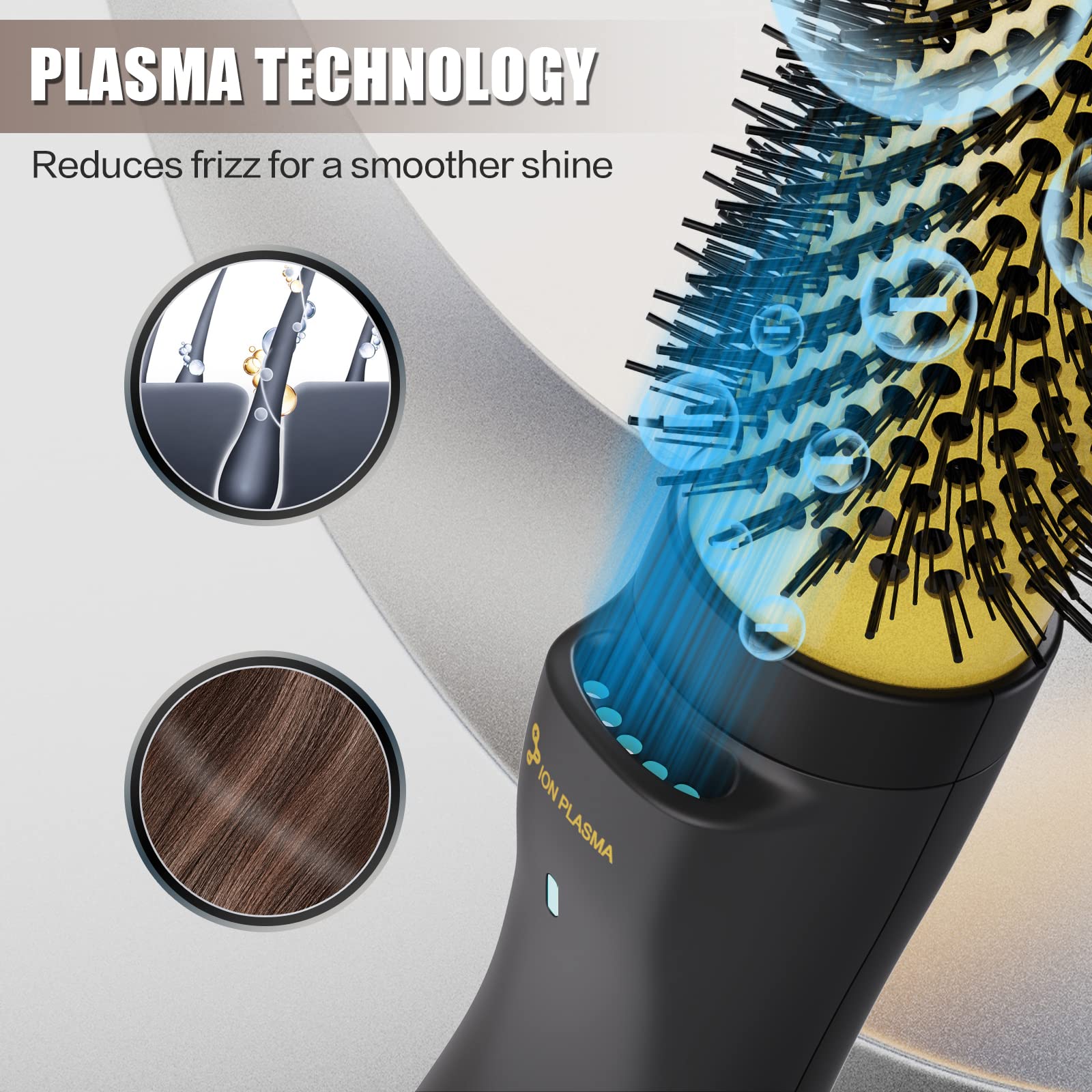 Hair Dryer Brush, Hot Air Brush Set & One Step Volumizer Plasma Technology Blow Dryer Brush for Fast Drying with Adjustable Temperature and Volumizing, Reduce Frizz and Static