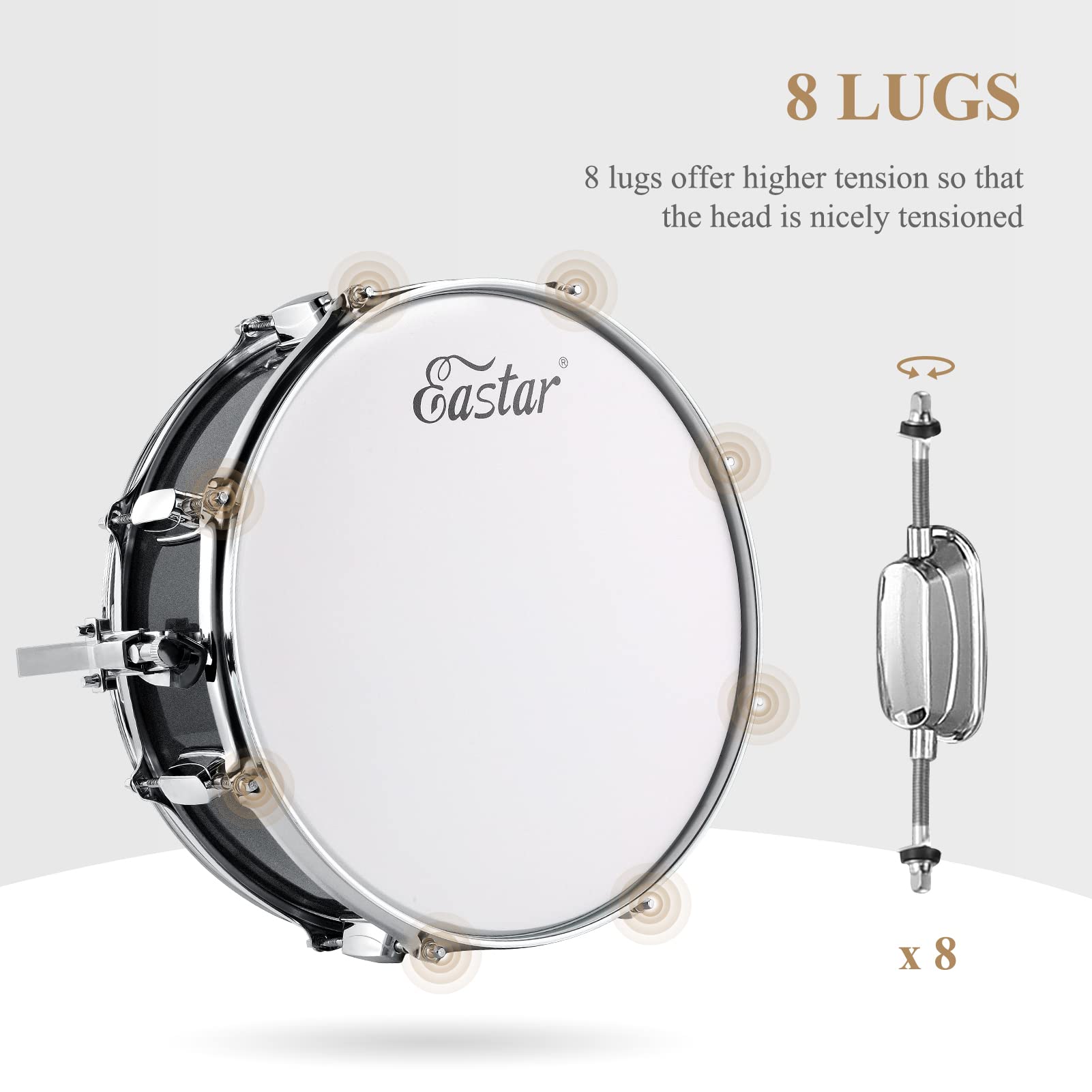Eastar Drum Set for Adults- 18-inch Full-Size Drum Kit for Drummers, 4 Drum 2 Cymbal Drum Complete Drum Kit for Intermediate Practice & Play, Black (EDS-540BK)