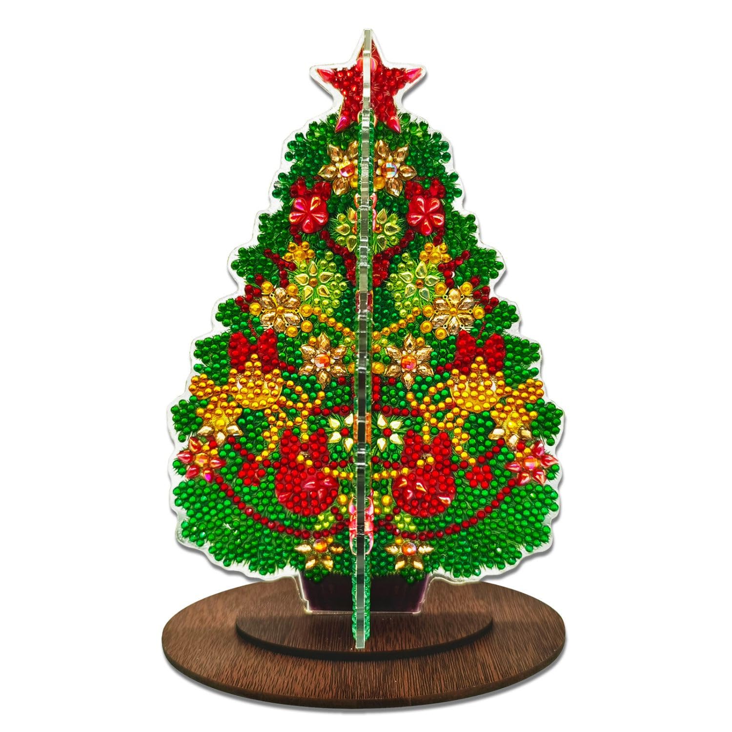 Diamond Painting Ornament 5D DIY Diamond Art Creative Christmas Tree Mosaic Making Kits by Number Kits Christmas Desktop Home Decoration Double Sided Spot Drill