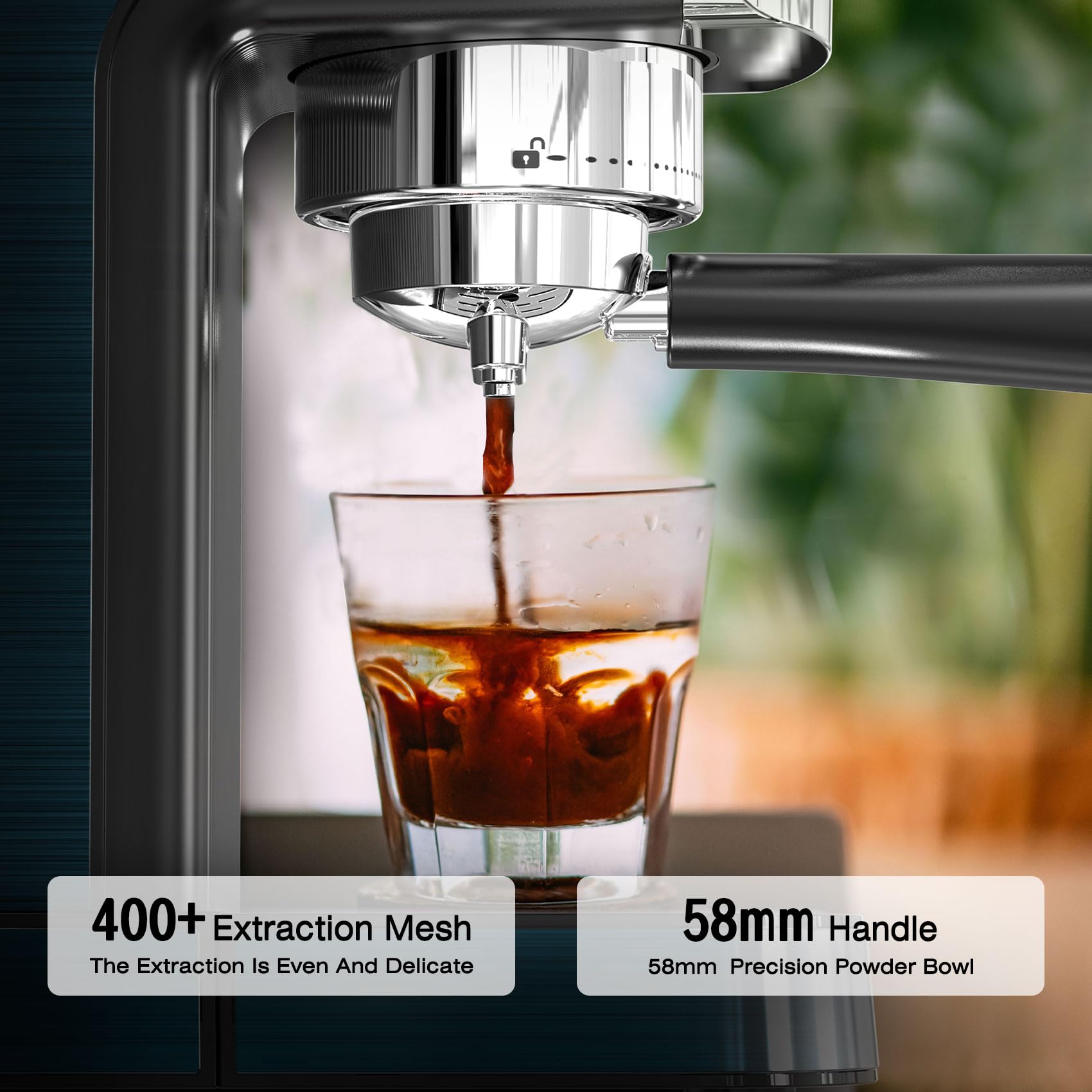 DRAGONBALL Espresso Machine 20 Bar,Espresso Maker With Milk Frother,Coffee Machine With Removable Water Tank, Automatic Espresso Machine For Home,Espresso Coffee Maker,Blue