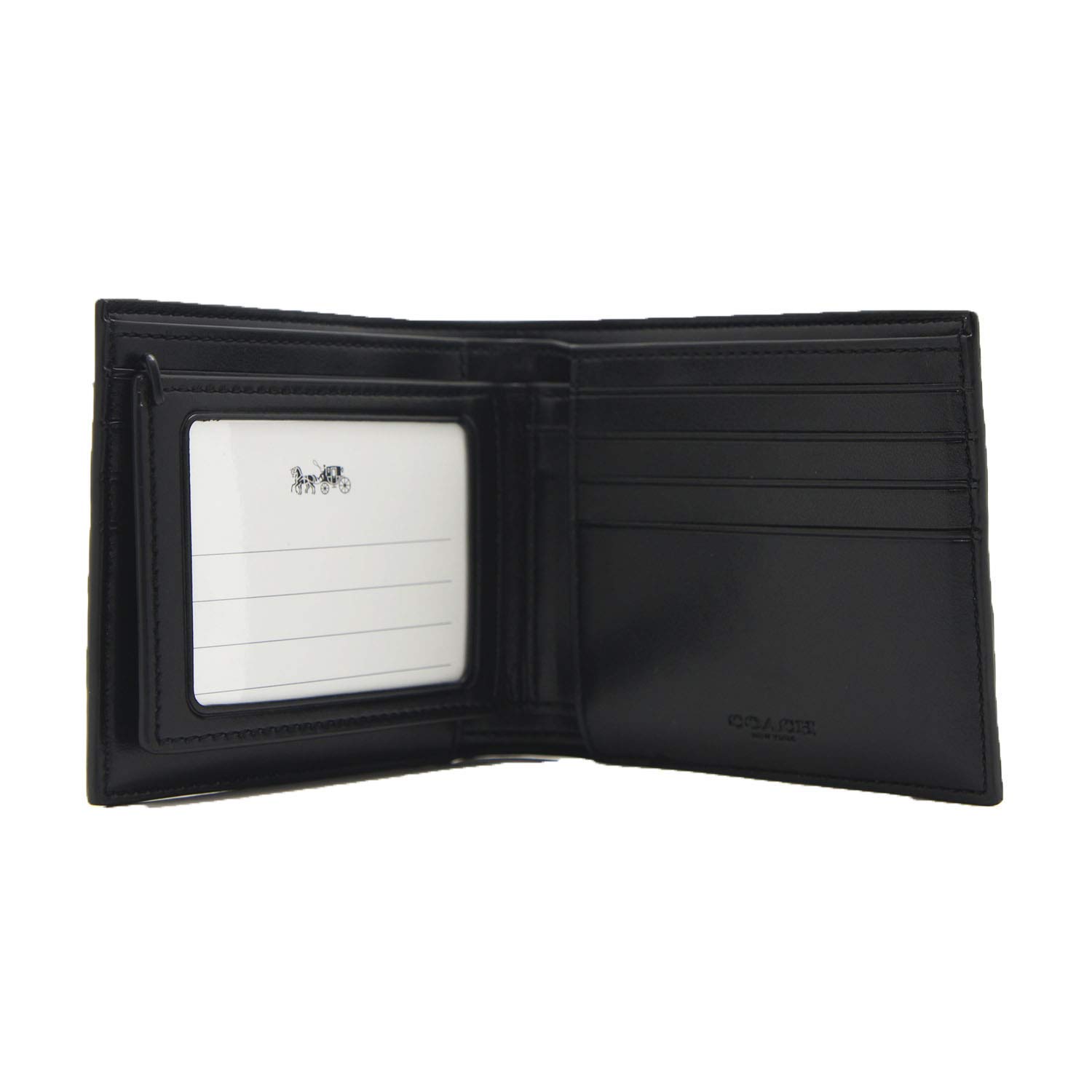 Coach Men's F26072 3-in-1 Wallet in Signature Canvas with Varsity Stripe, Black
