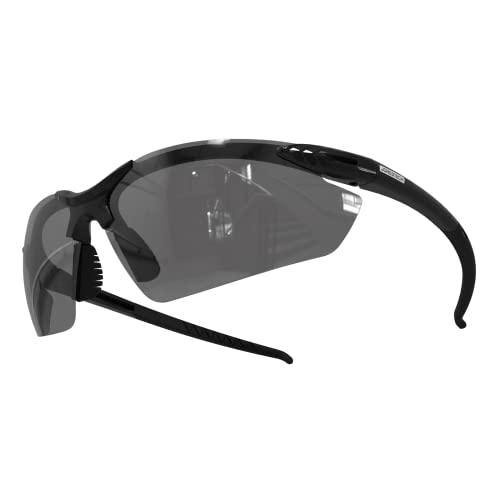 JORESTECH Safety Eyewear, ANSI Z87+ Impact Resistant Polycarbonated Eye Protection Safety Glasses, Black Frame with Smoke Lenses, pack of 12