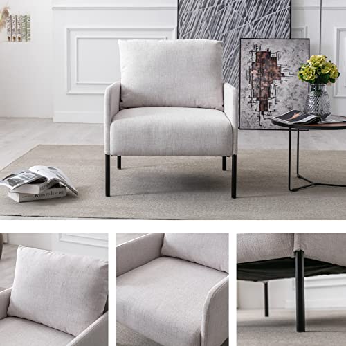 Kmax Fabric Single Sofa Couch Modern Accent Chair for Living Room Small Space, Apartment, Bedroom, Dorm, Office - Beige