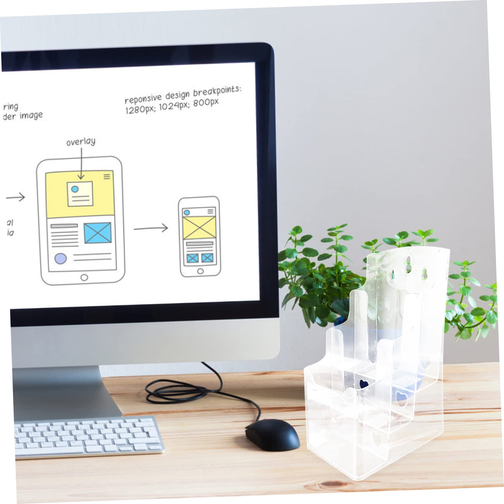 Folding Rack Desktop Brochure Holder Wall Pamphlet Holder File Storage Rack File Holder Rack Acrylic Brochure Holder Clear File Rack Wall Mount Flyer Holder Clear Pamphlet Rack