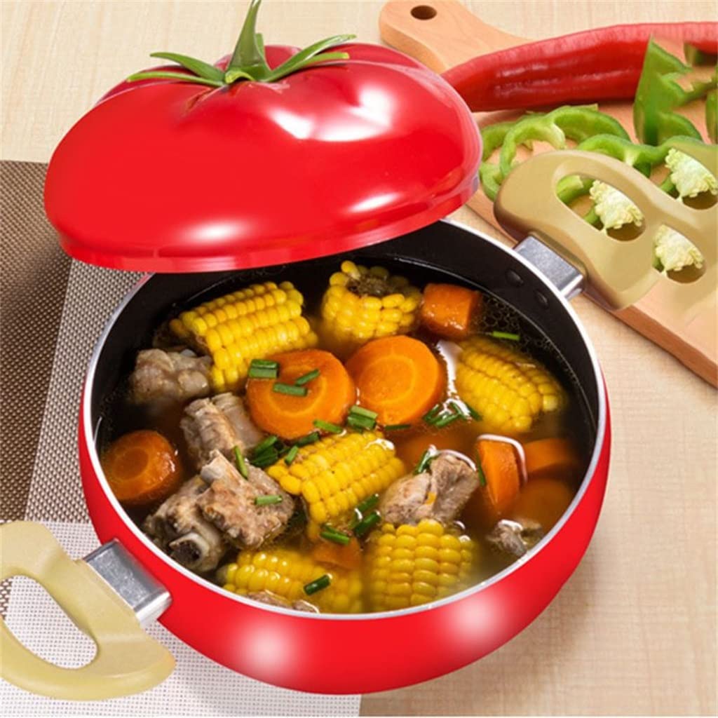 DHTDVD Tomato Stockpot Frying Pan Nonstick Cooking Pot Color Saucepan Induction Cooker Aluminum Cookware