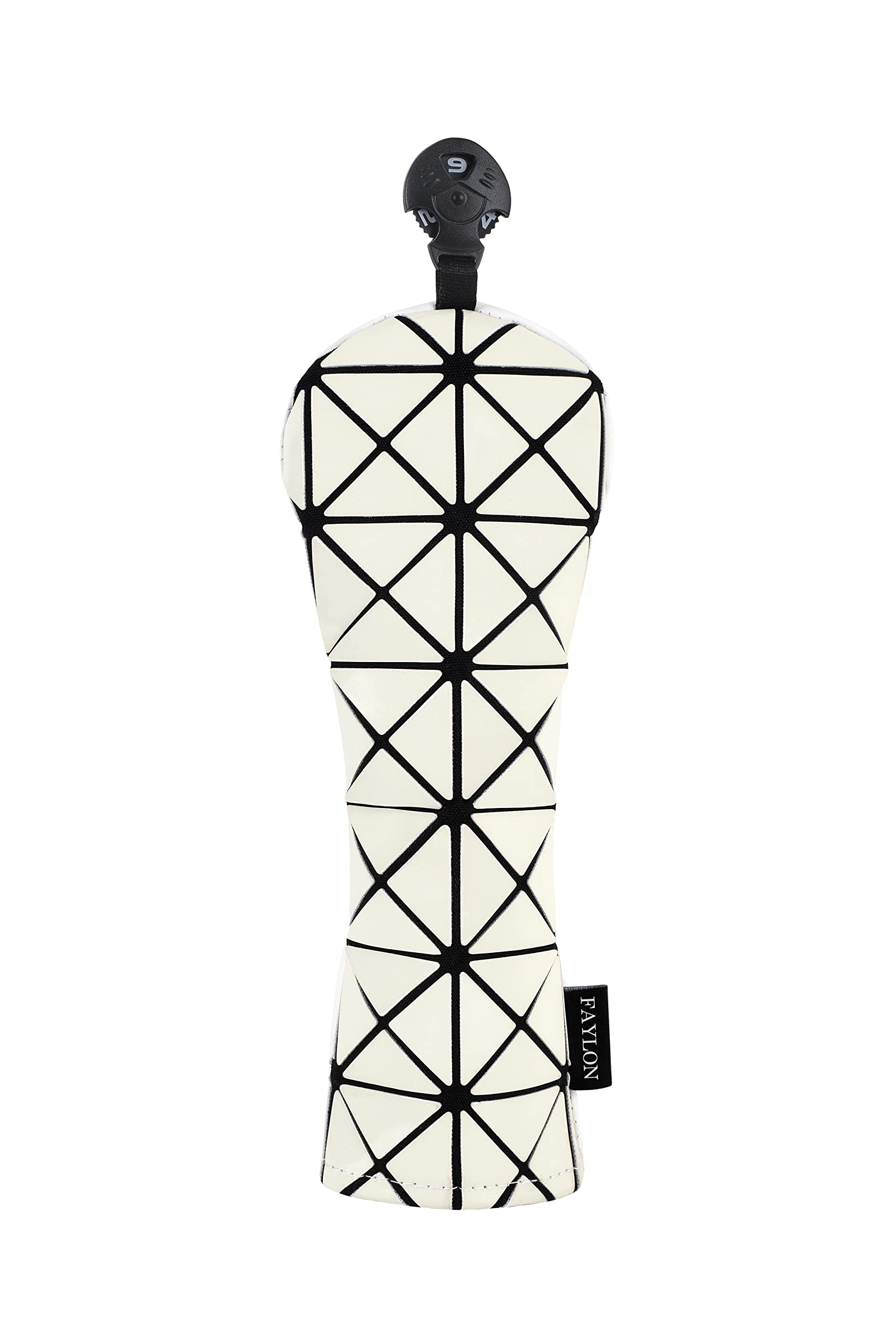 Faylon Golf Head Covers for Driver & Fairway Woods & Hybrid - Premium Leather Headcovers, Designed to Fit All Woods and Drivers (Hybrid(White))
