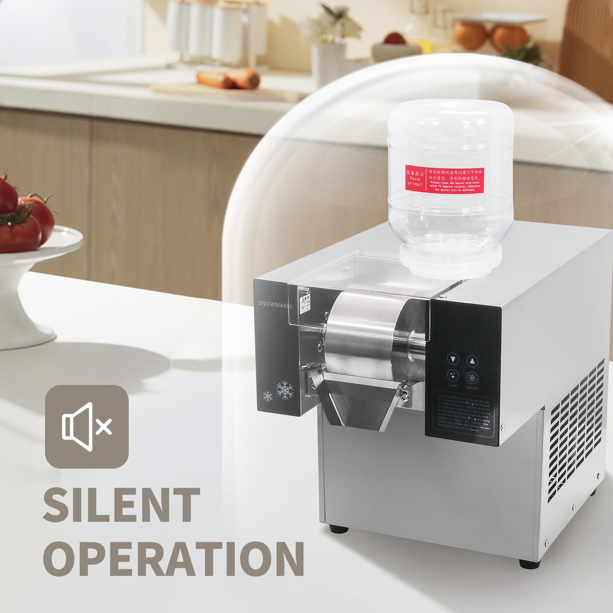 Mvckyi Commercial Snowflake Ice Machine, 176lbs/24H Korean Ice Shaver Machine, Snow Cone Maker Machine, Touch Control Panel, Air Cooling, for Restaurant, Snack Bar, Ice Cream Shop