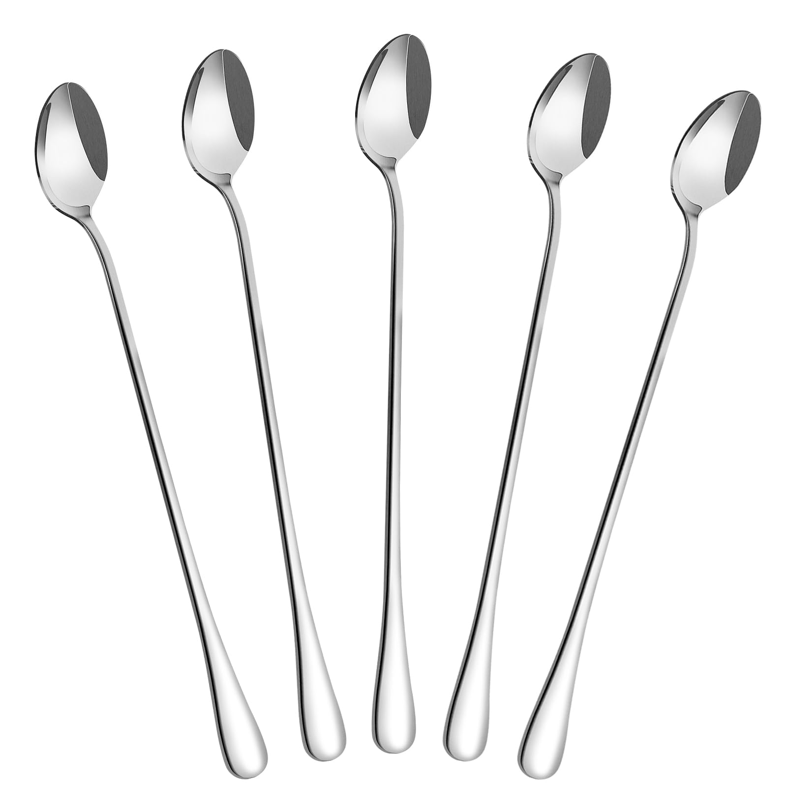 LOVEINUSA Long Handle Spoon, Coffee Stirrers 9-inch Ice Tea Spoon Stainless Steel Iced Teaspoon for Mixing Cocktail Stirring Milkshake Coffee Bar, 2 PCS