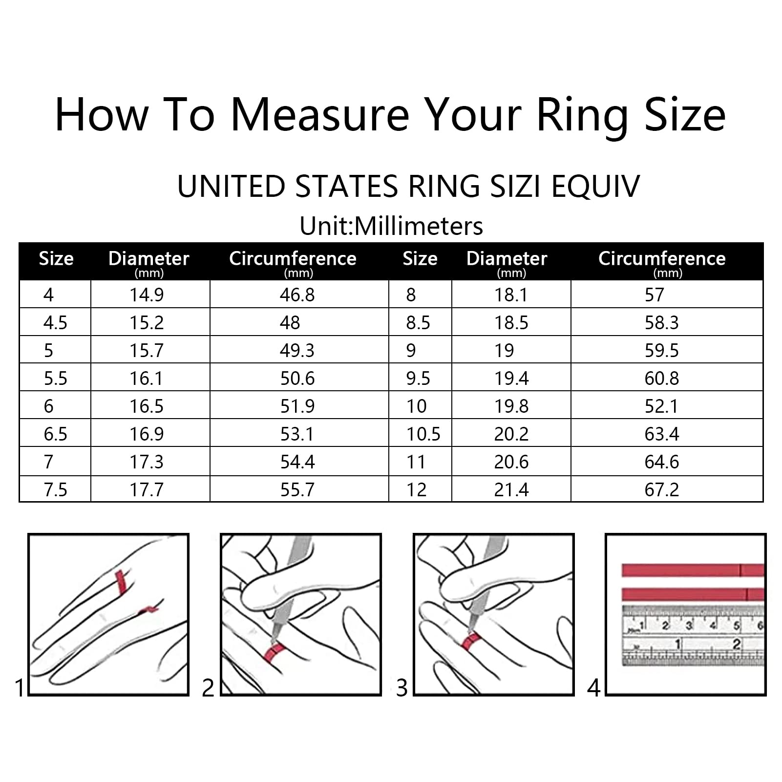 GUYOICHT 925 Sterling Silver Twisted Bridal Wedding Engagement Ring Band Set, Round Cut Moissanite Engagement Rings for Women Size 6-8 (style 1, 7)