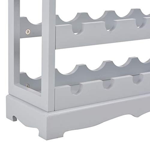 Matalde 24 Bottle Stackable Wine Rack with Wooden Top, 4-Tier Freestanding Floor-to-Ceiling Wine Bottle Organizer and Display Rack for Dining Room, Kitchen, Bar, Brown and Gray
