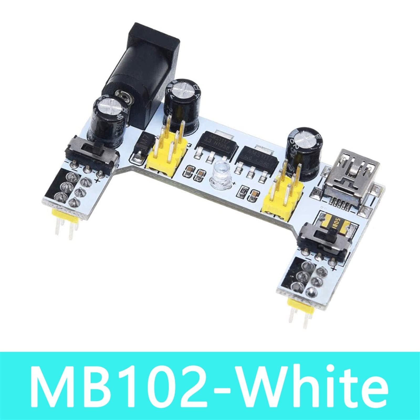 HIFASI Mb-102 Breadboard Power Supply Module /mb102 White Breadboard Dedicated Power Module 2-Way 3.3V 5V MB-102 Solderless Bread Board (Color : MB102 White)
