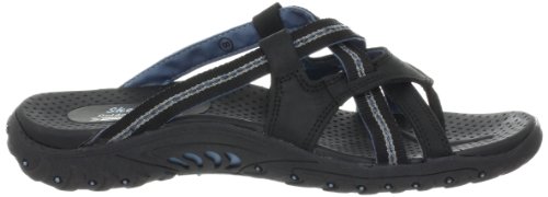 Skechers Women's Reggae-Soundstage Thong Sandal,Black,8 M US