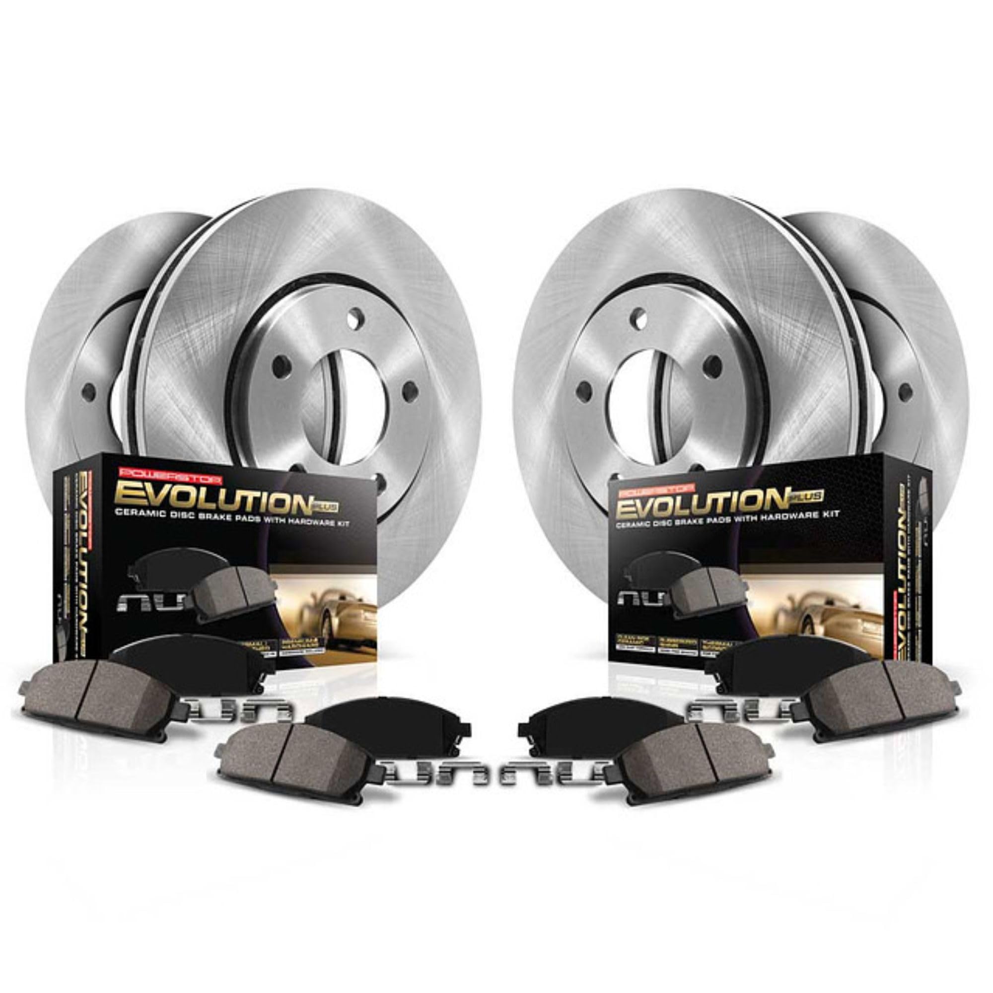 POWERSTOP KOE2840 Autospecialty Front and Rear Replacement Brake Kit-OE Brake Rotors & Ceramic Brake Pads For Chrysler 200 Sebring Dodge Avenger Caliber Jeep Compass Patriot [Application Specific]